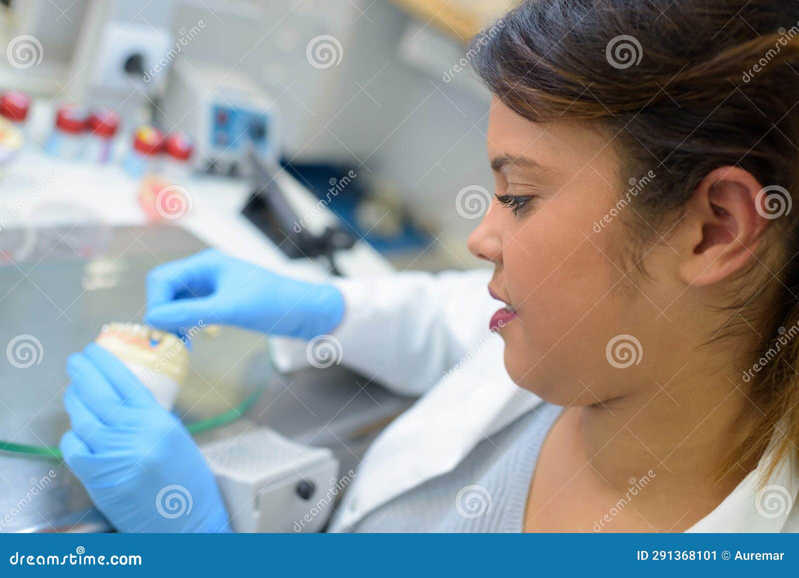 Woman Hand Make Denture with Tool Stock Image - Image of health ...