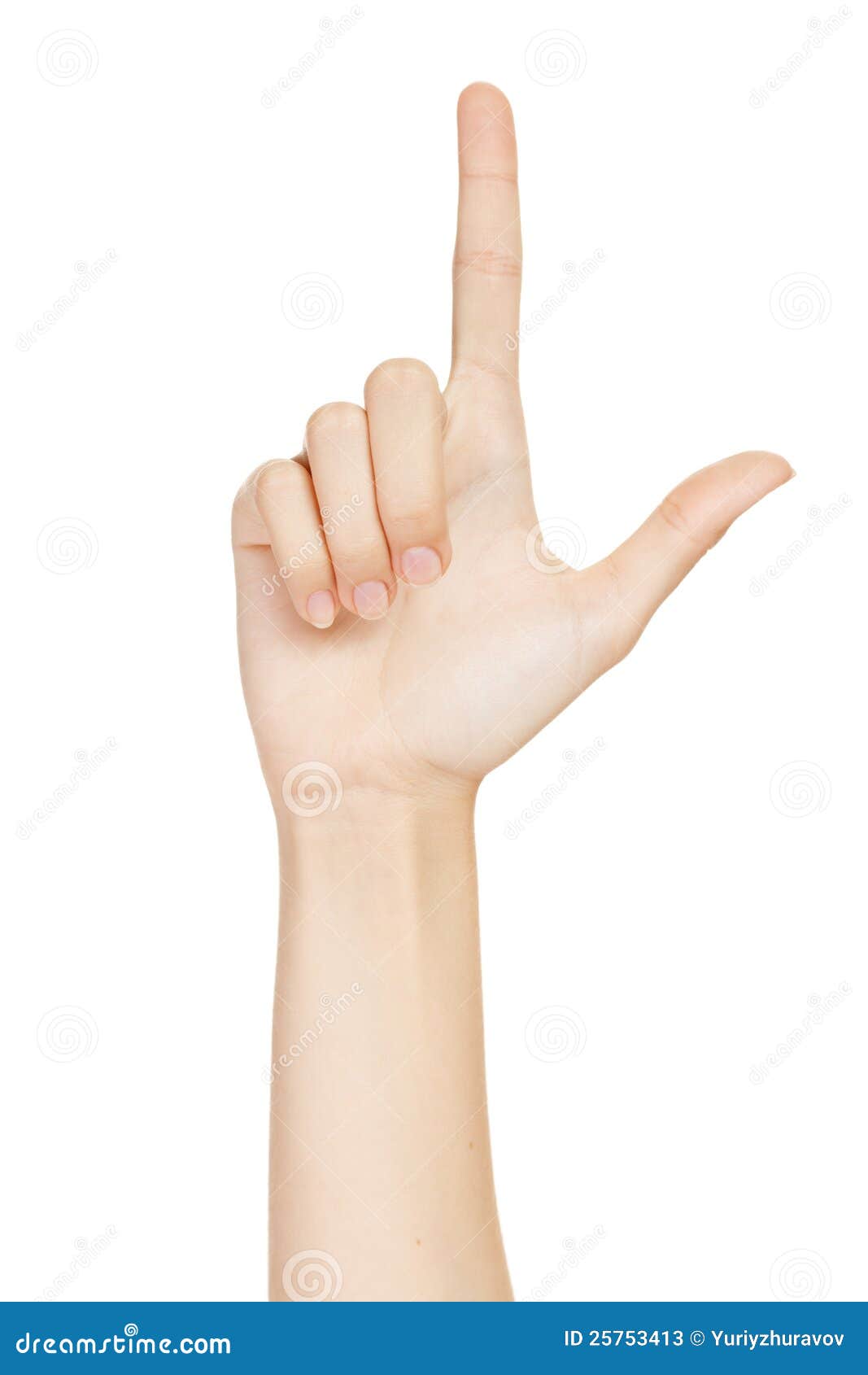 Woman Hand Making Sign. Isolated Stock Image - Image of fingernail ...