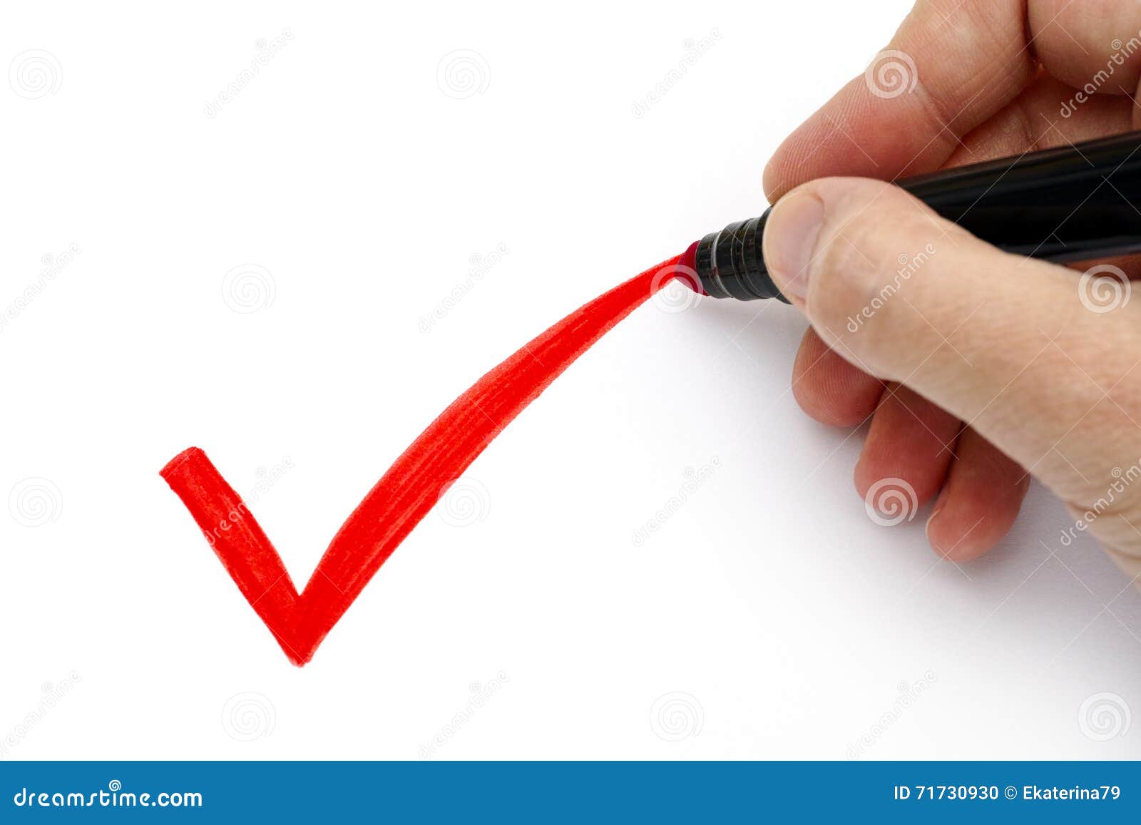 Woman Hand with Marker Drawing Red Check Mark Stock Photo - Image of ...