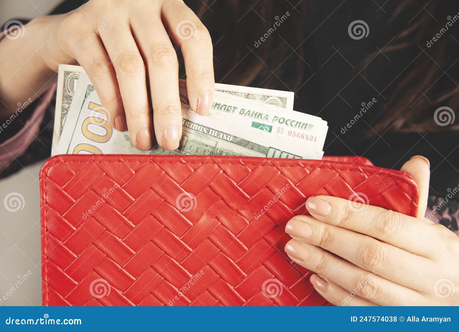 Woman hand money stock photo. Image of purchase, hand - 247574038
