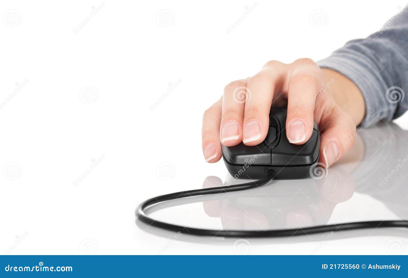 Woman hand on a mouse stock photo. Image of businesswoman - 21725560