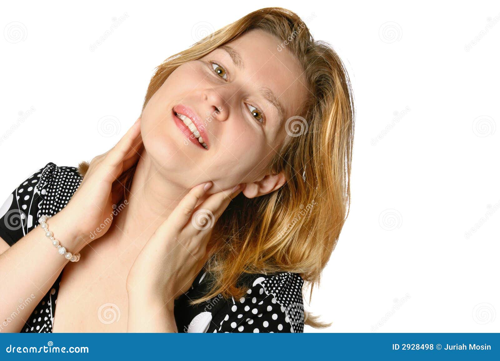 Woman with hand on neck stock photo. Image of expressive - 2928498
