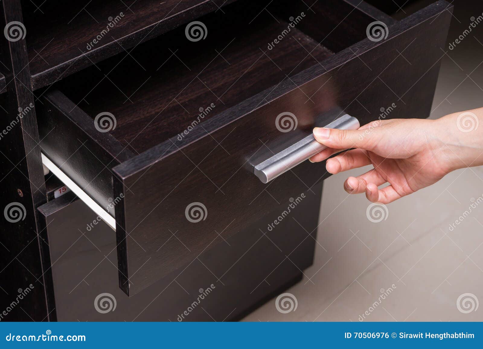 Woman hand open drawer stock photo. Image of lady, asian - 70506976
