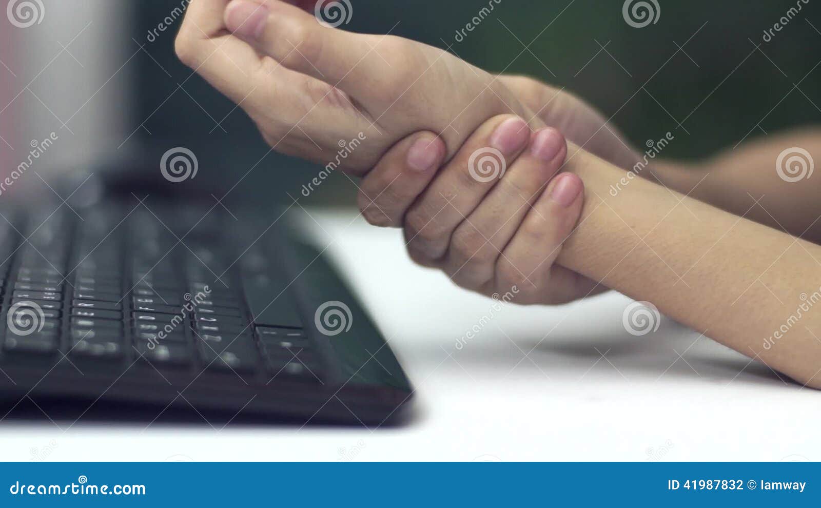 Woman Hand Pain from Using Keyboard Stock Footage - Video of muscle ...