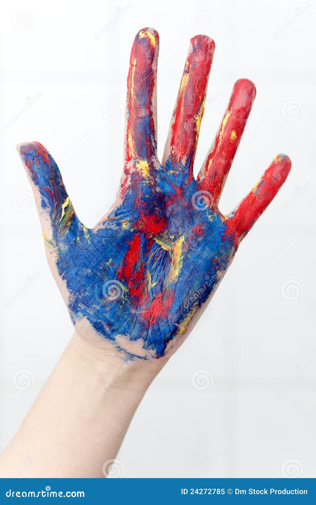 Woman Hand Painted with Watercolors Stock Image - Image of thumb ...