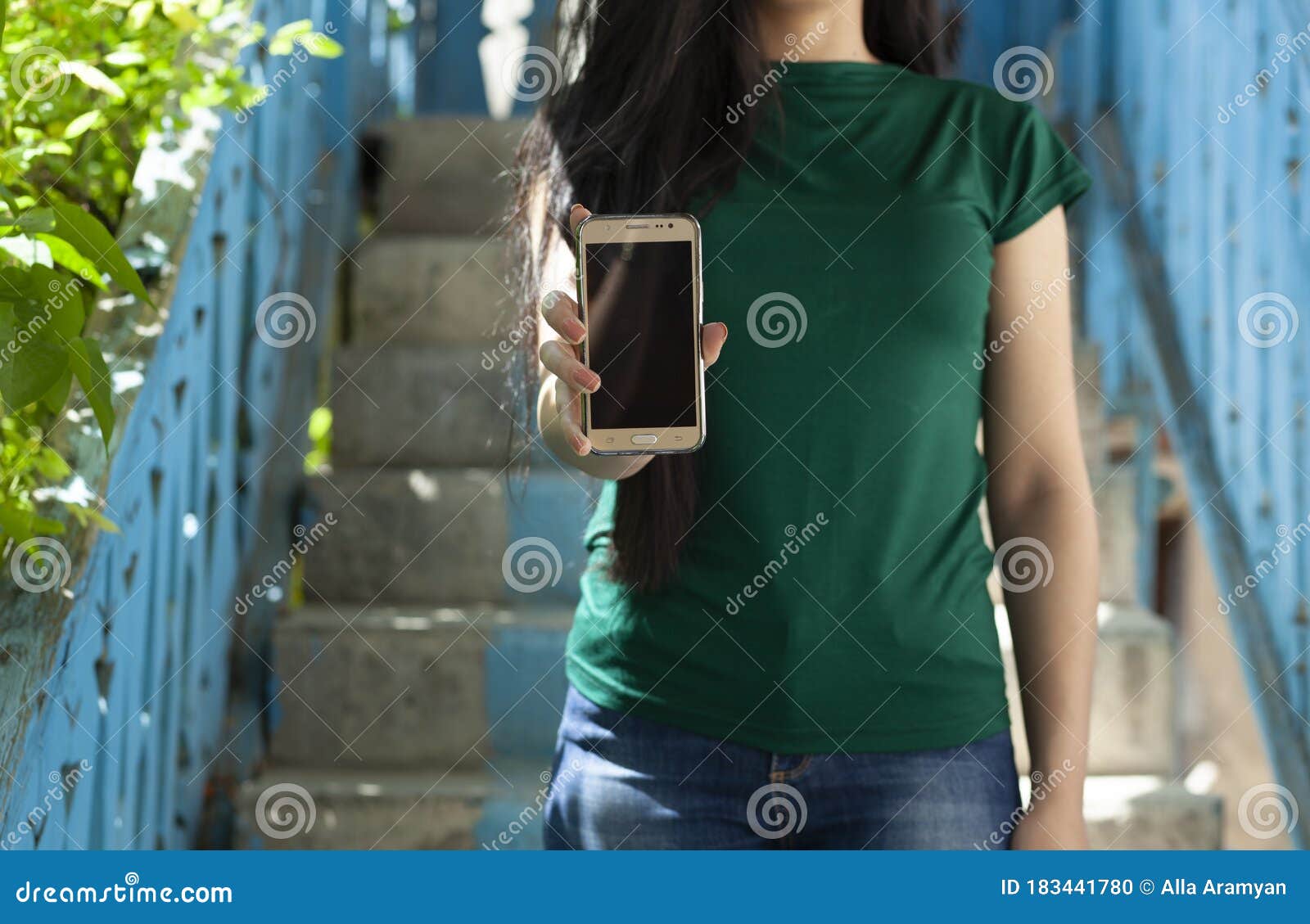Woman Hand Phone on the Stairs Stock Photo - Image of screen, internet ...
