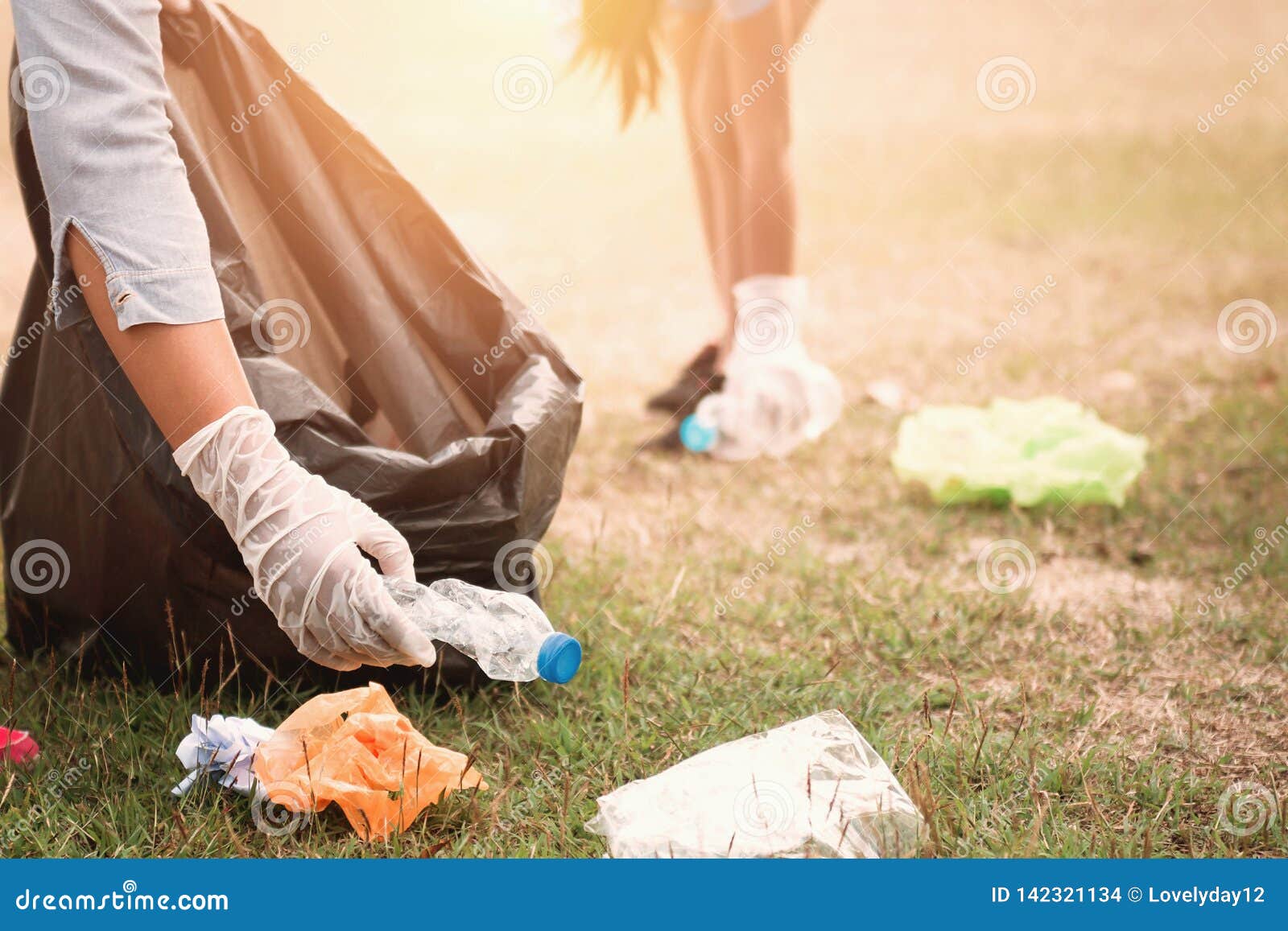 Woman Hand Picking Up Garbage Plastic for Cleaning Stock Photo - Image ...