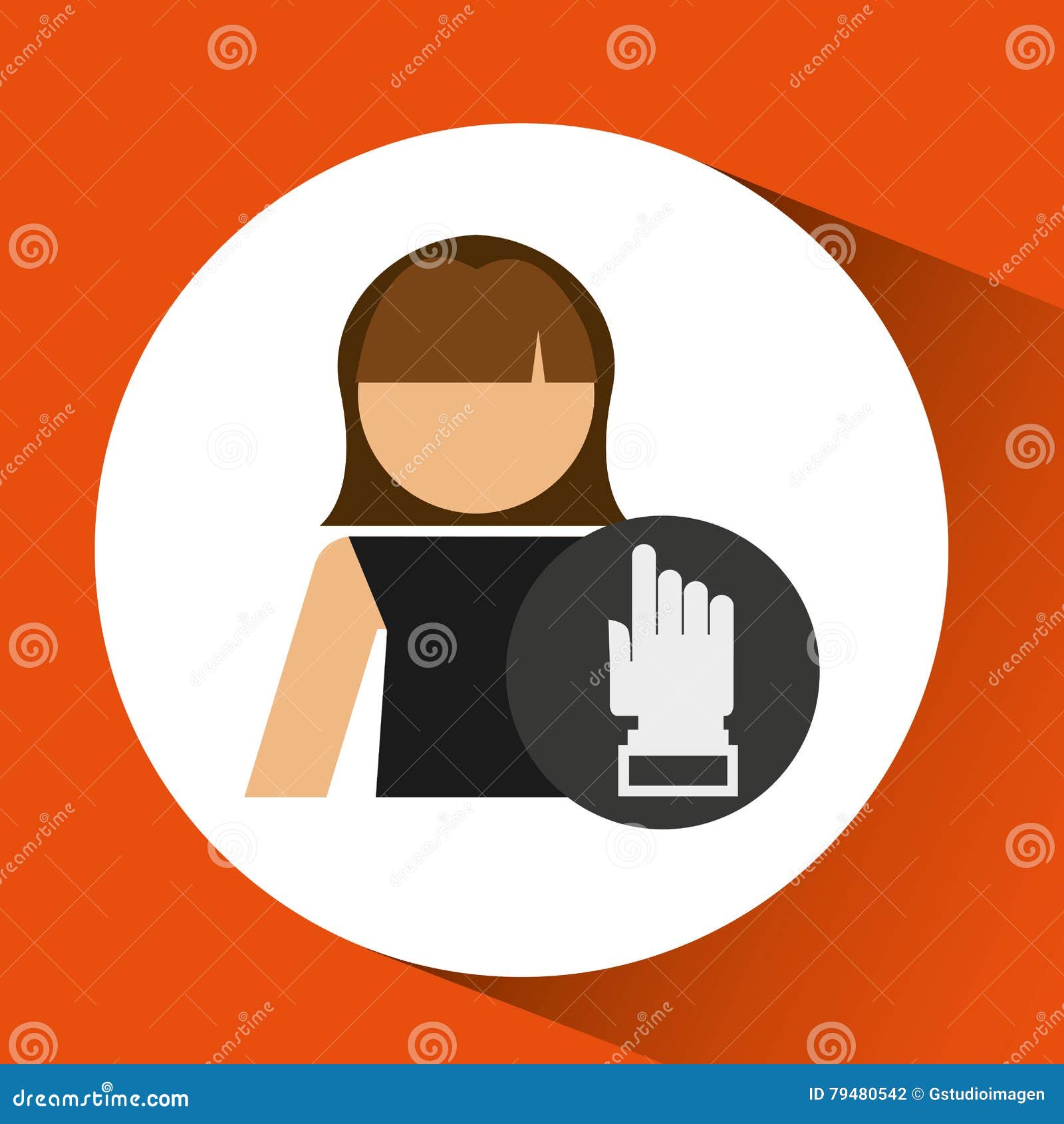 Woman Hand Pointing Up Icon Design Stock Illustration - Illustration of ...