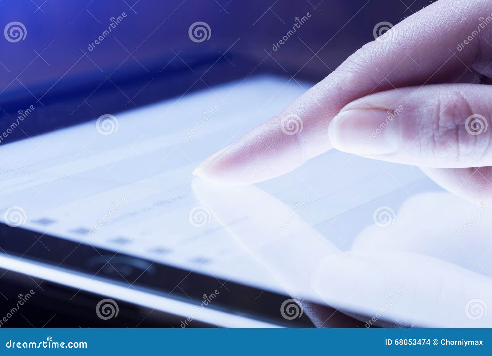 Woman Hand Presses on Screen Tablet Stock Photo - Image of tablet, idea ...