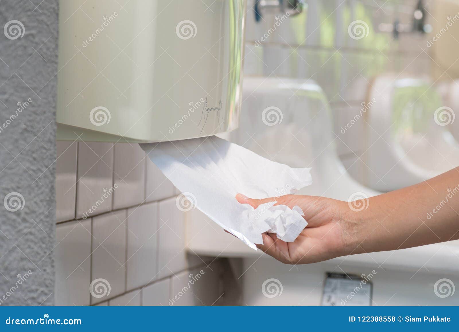 Woman Hand Pulling a White Tissue from Tissue Box Stock Photo - Image ...