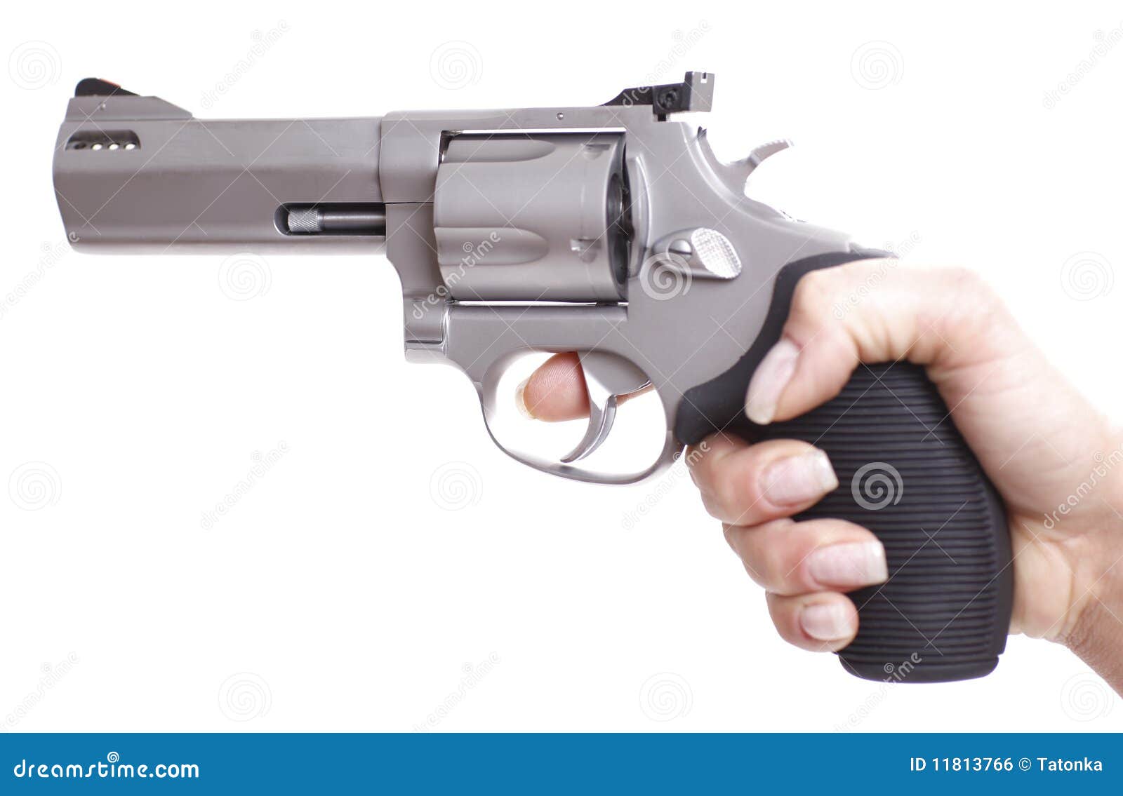 Woman hand with revolver stock photo. Image of military - 11813766