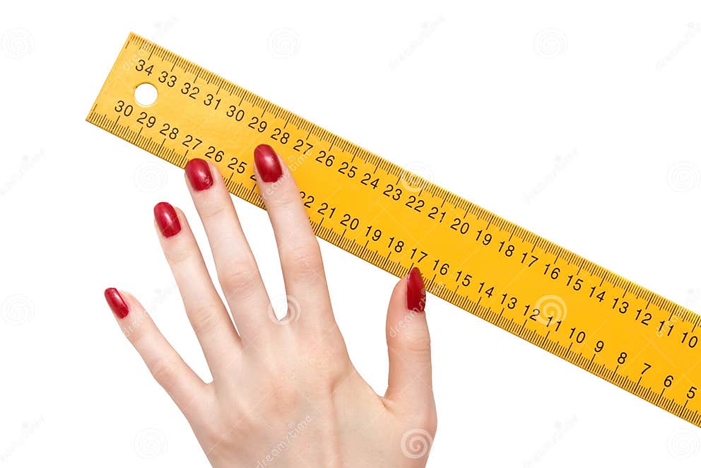 Woman hand with ruler stock photo. Image of body, centimeter - 2095178