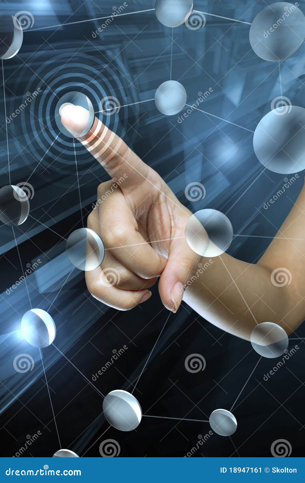 Woman hand on screen stock image. Image of choice, exchange - 18947161