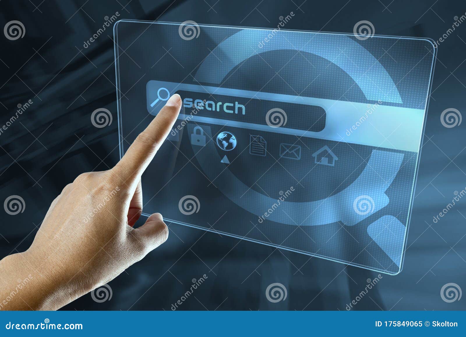 A Woman Hand is Searching Data on a Computer Stock Image - Image of ...