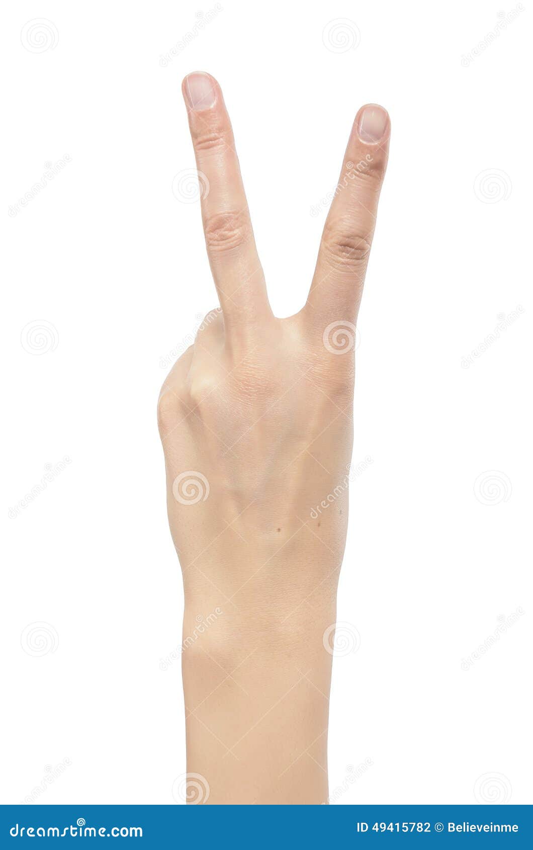 Woman Hand Showing Two Count Stock Photo - Image of human, closeup ...