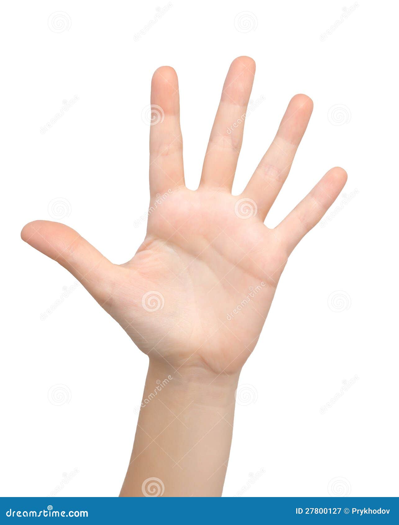 Woman hand shows the five stock image. Image of advertise - 27800127