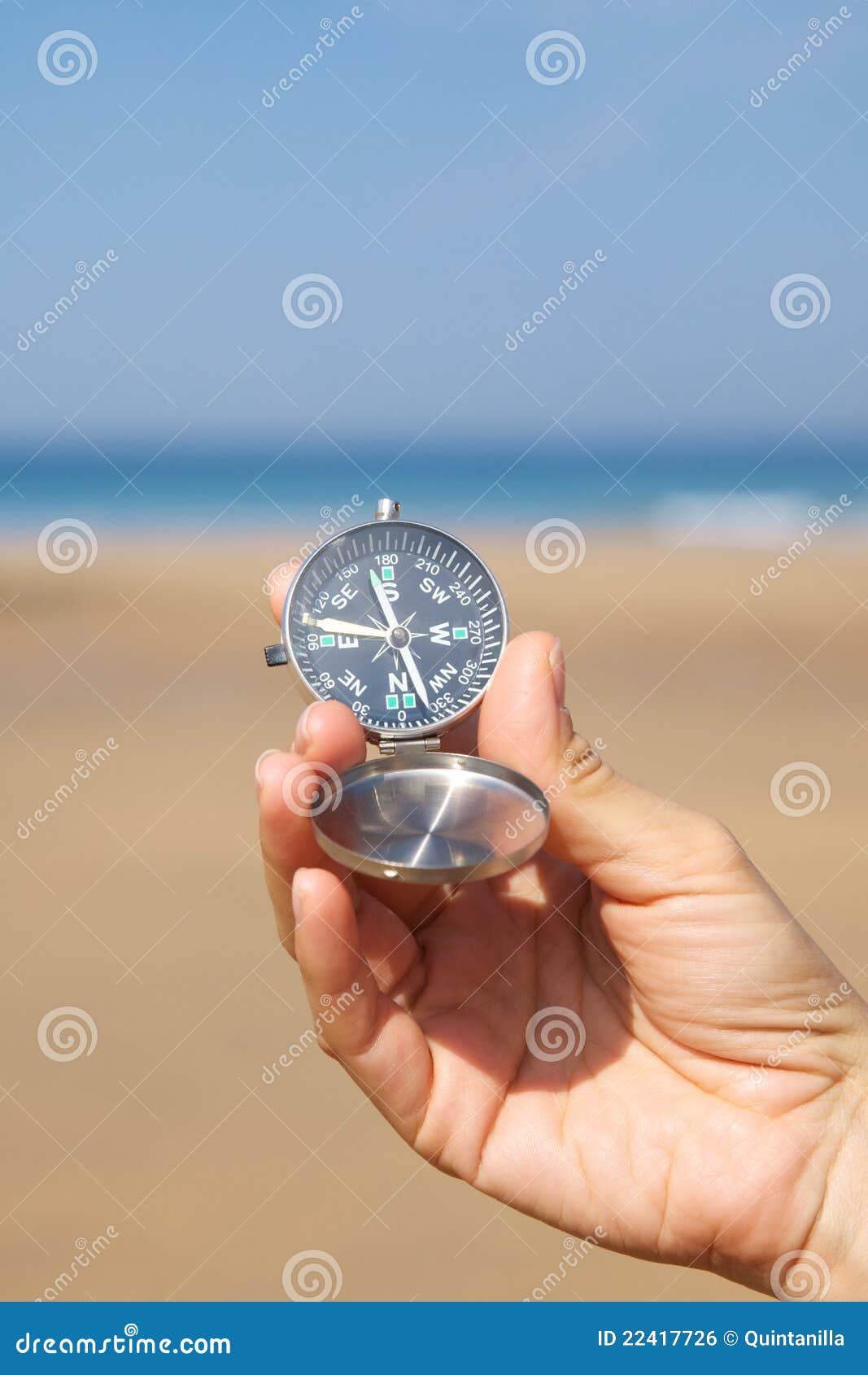 Woman Hand with Silver Compass Stock Photo - Image of explore ...