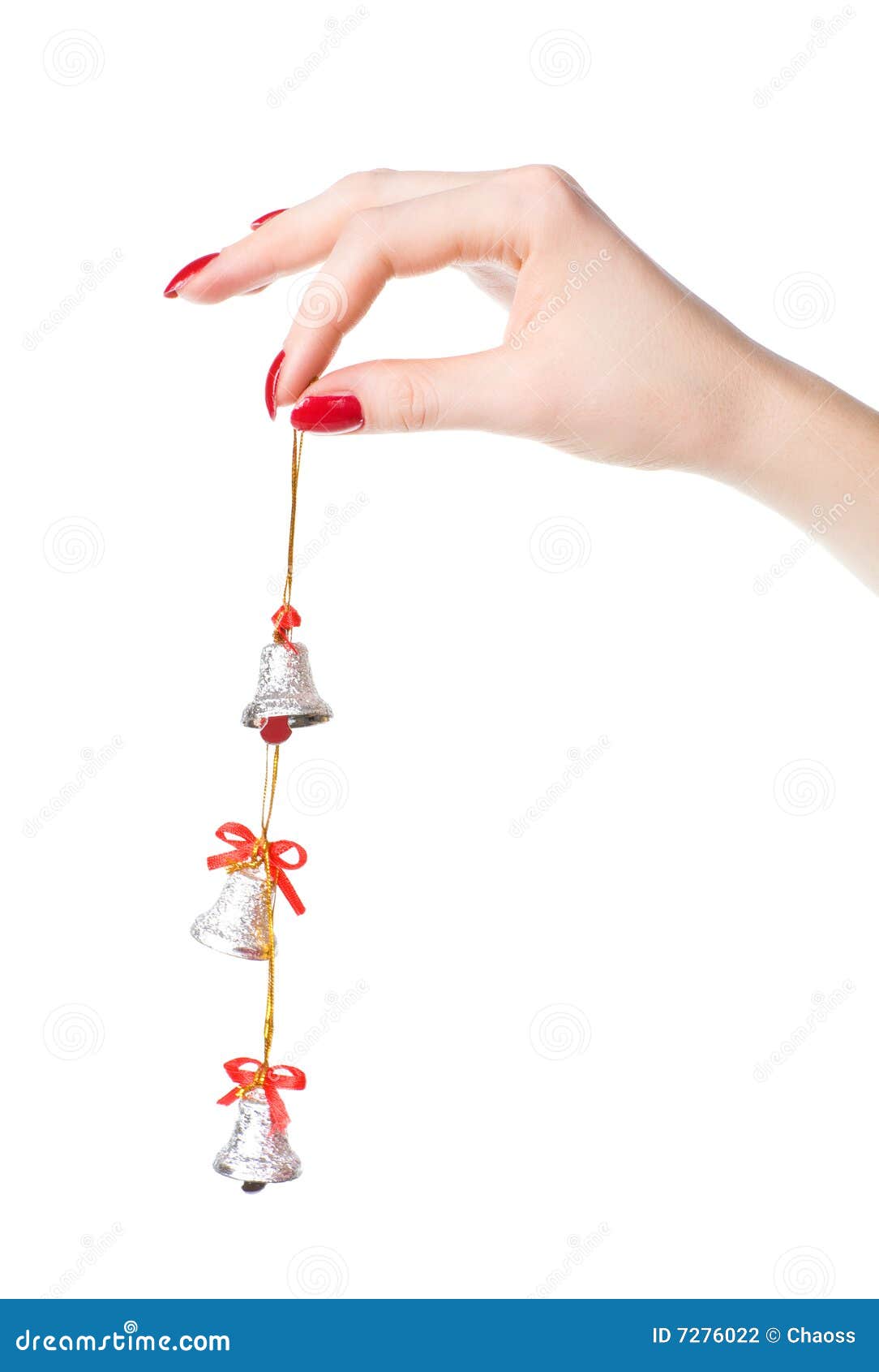 Woman Hand with Small Bells Stock Photo - Image of hanging, christmas ...