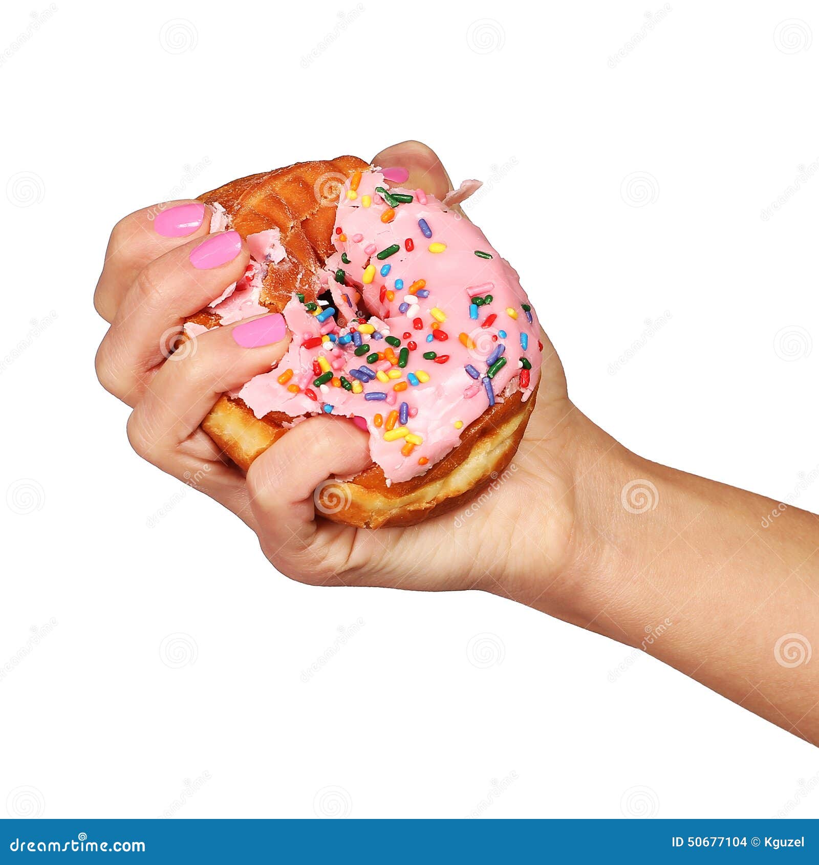 Hand Of Man Squeezing Juice From Sugar Cane. Using Manual Mechanism For ...