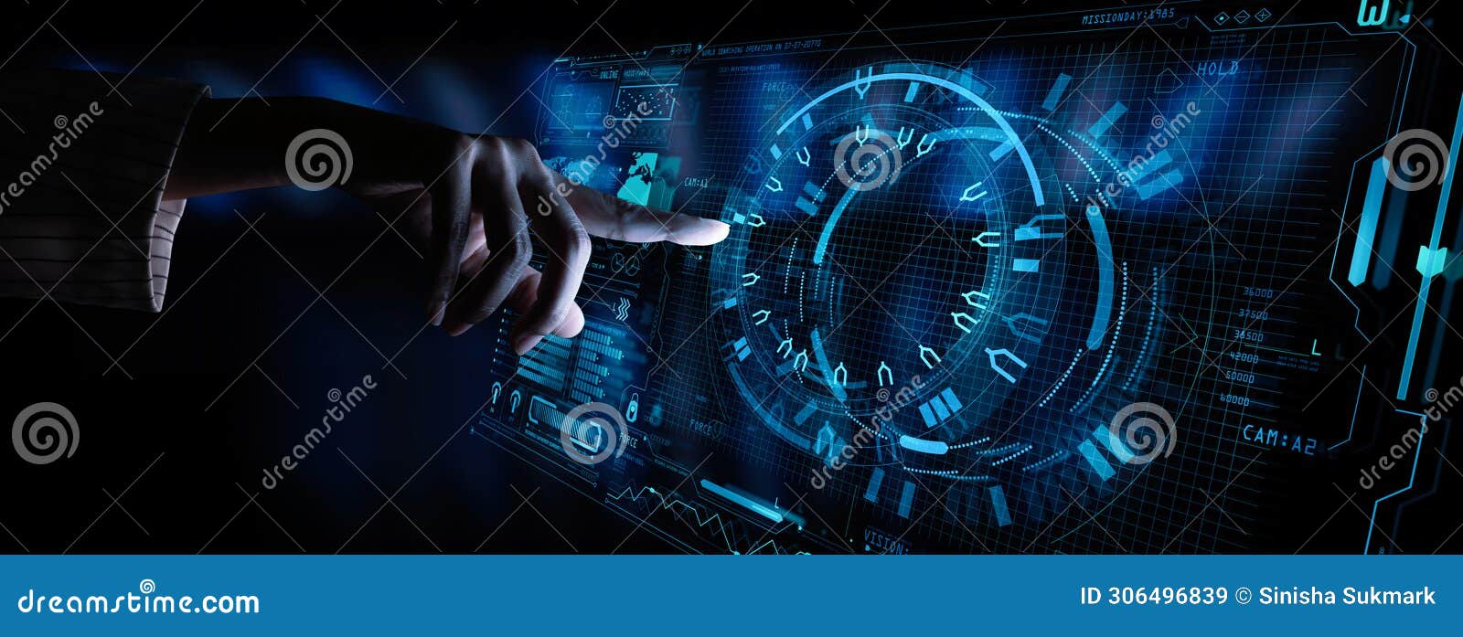 Woman Hand in Suit Using Hud Interface with Artificial Intelligence ...