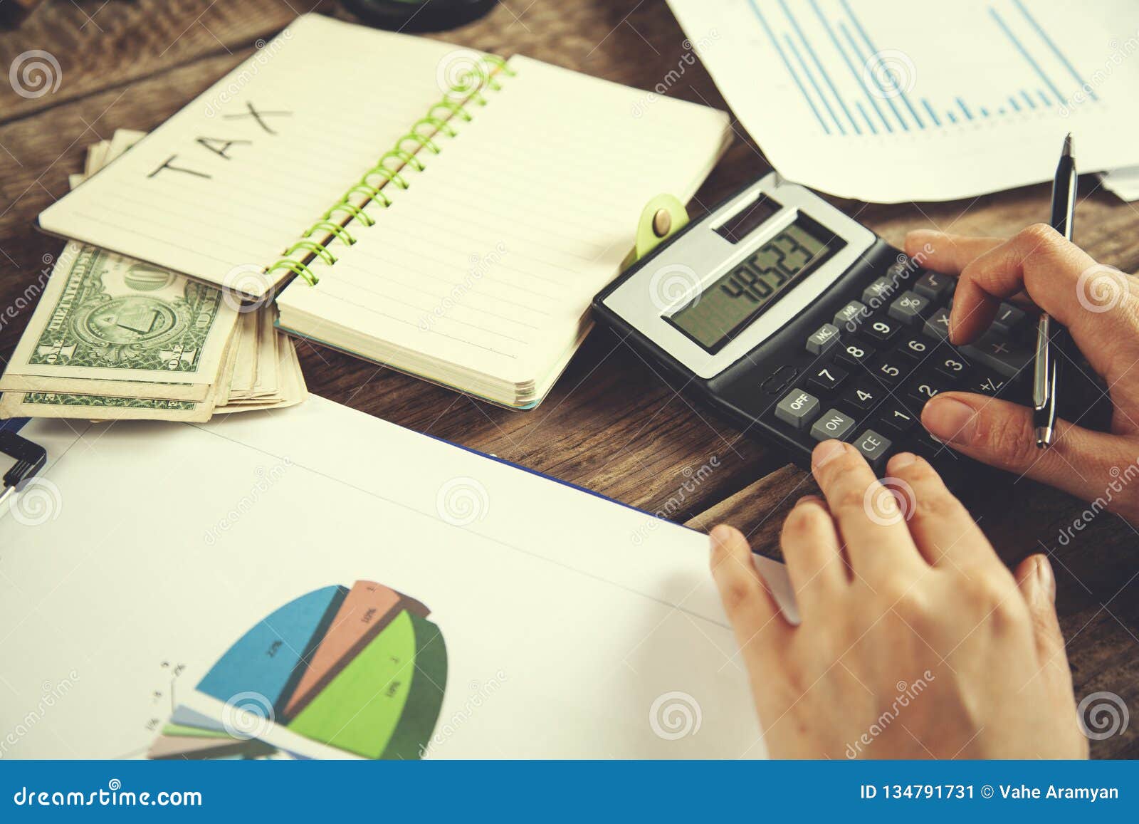 Woman hand tax text stock image. Image of economy, notepad - 134791731