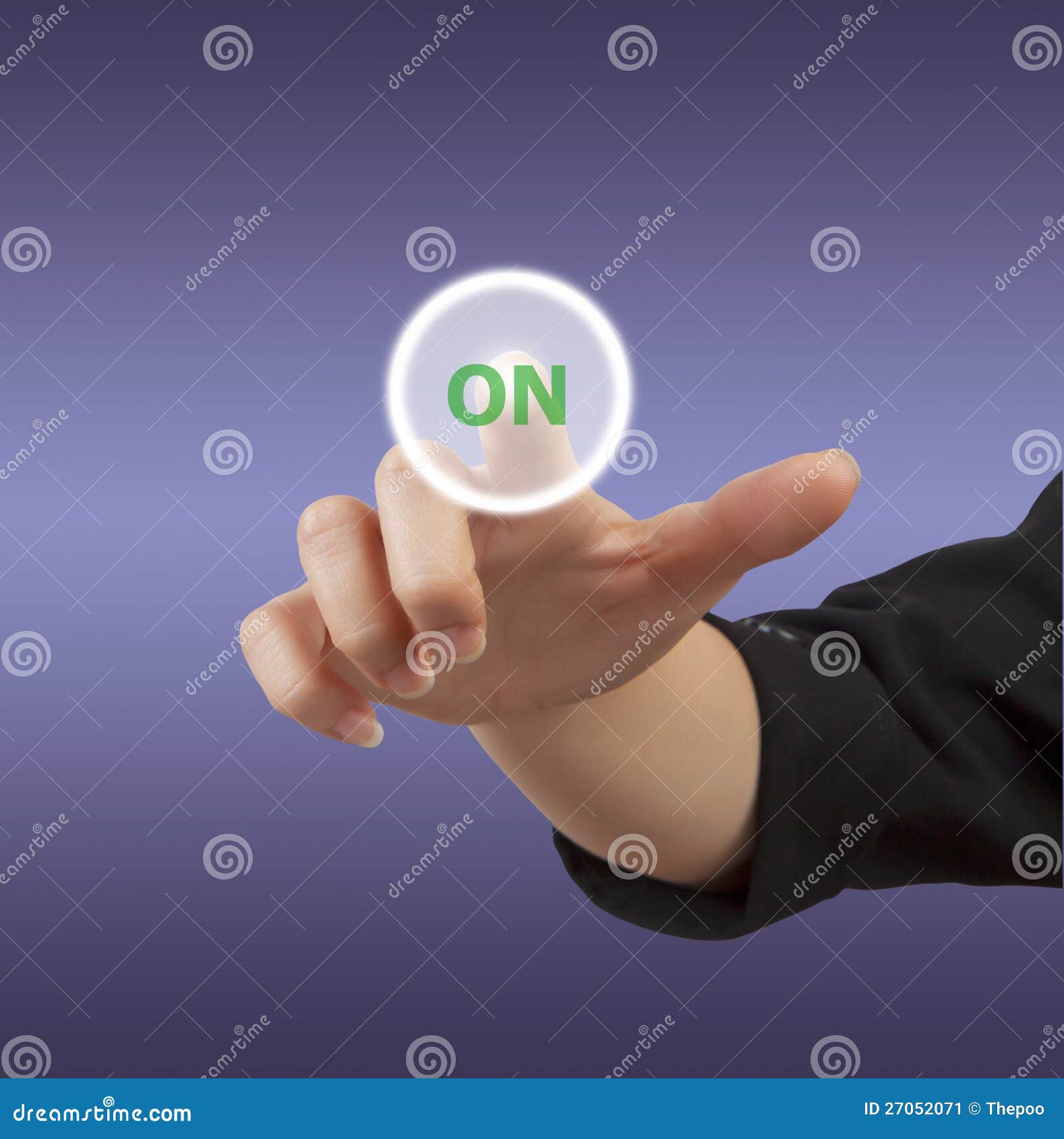 Woman Hand Touch Button on Word. Stock Image - Image of finger ...