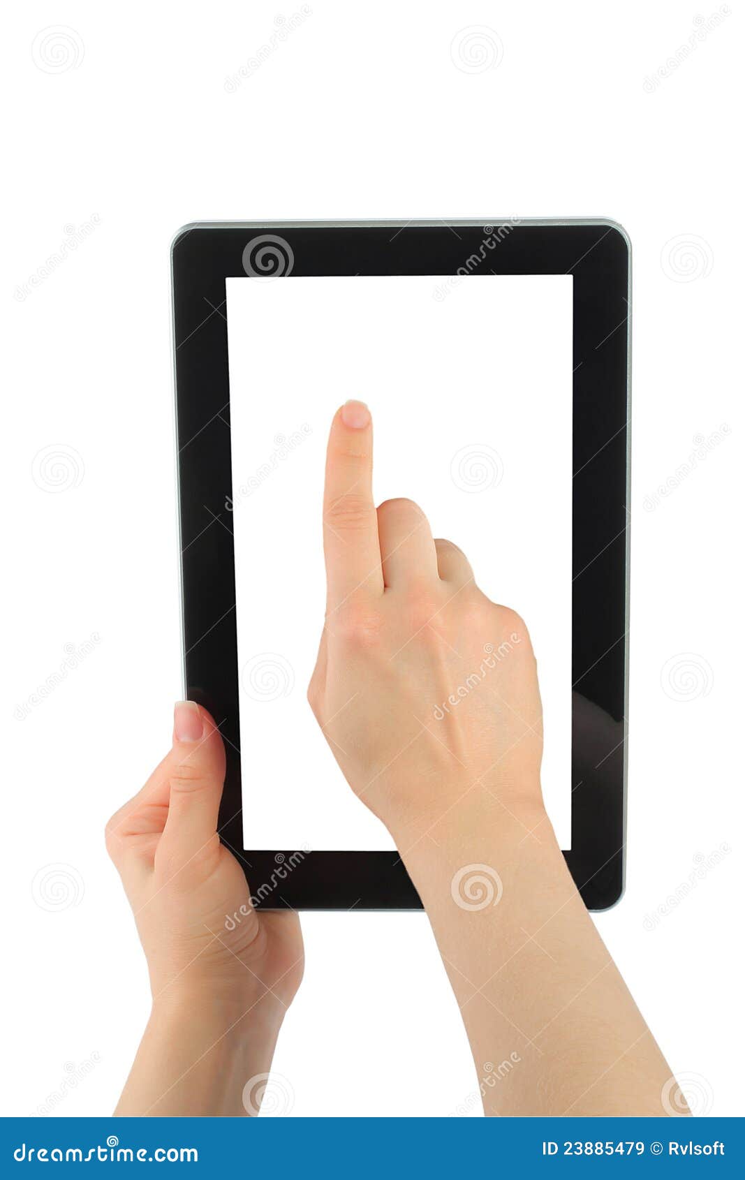 Woman Hand with Touch Screen Device Stock Image - Image of laptop ...