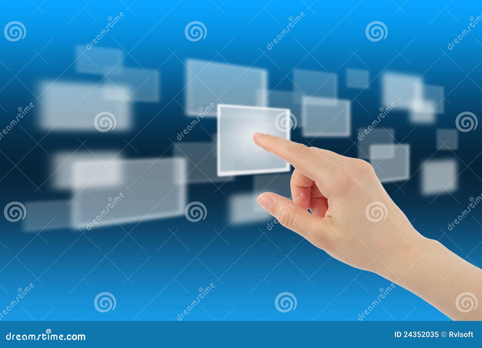Woman Hand with Touch Screen Device Stock Image - Image of media ...