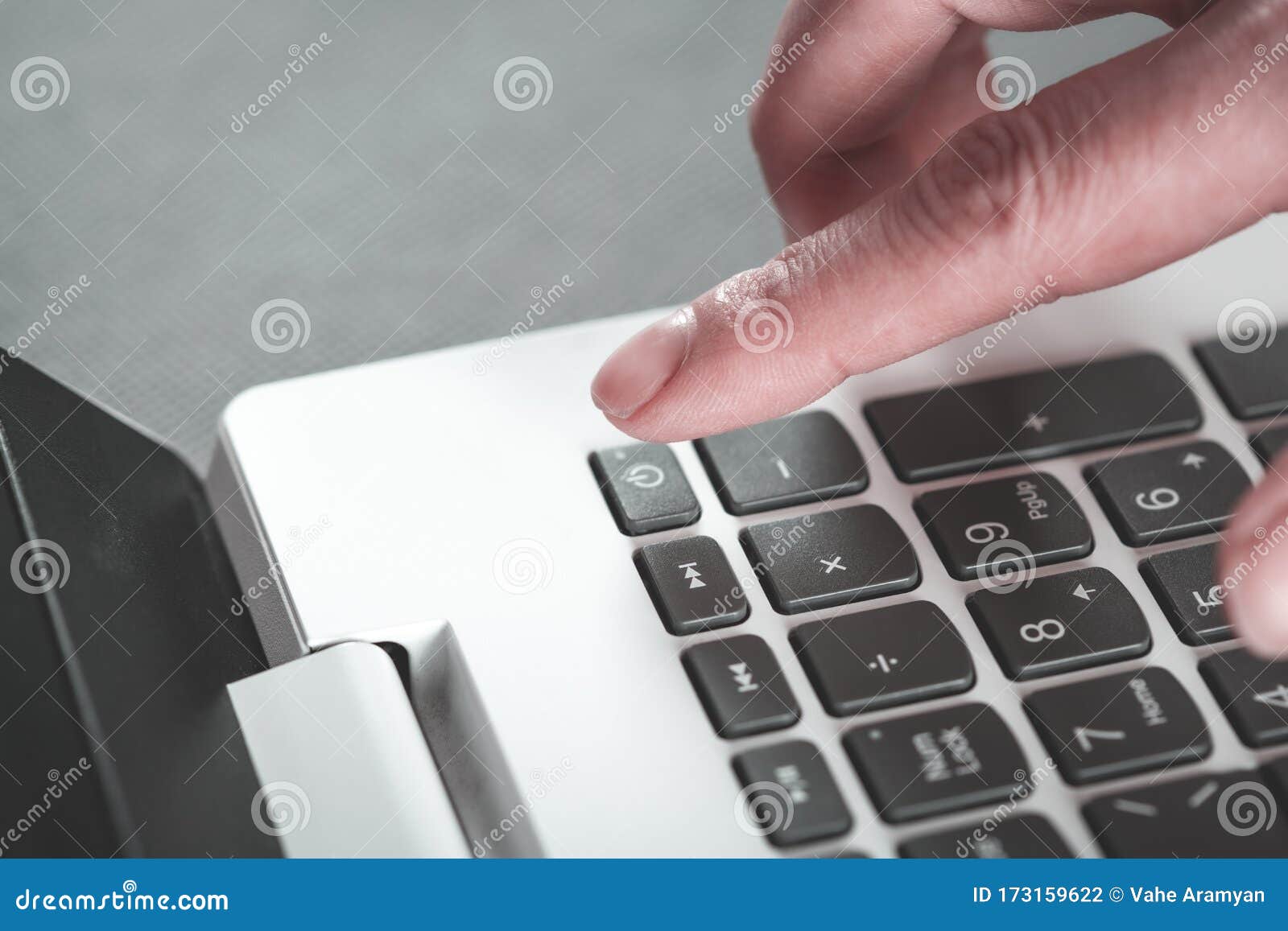 Woman Hand Touching Keyboard Stock Photo - Image of work, keyboard ...