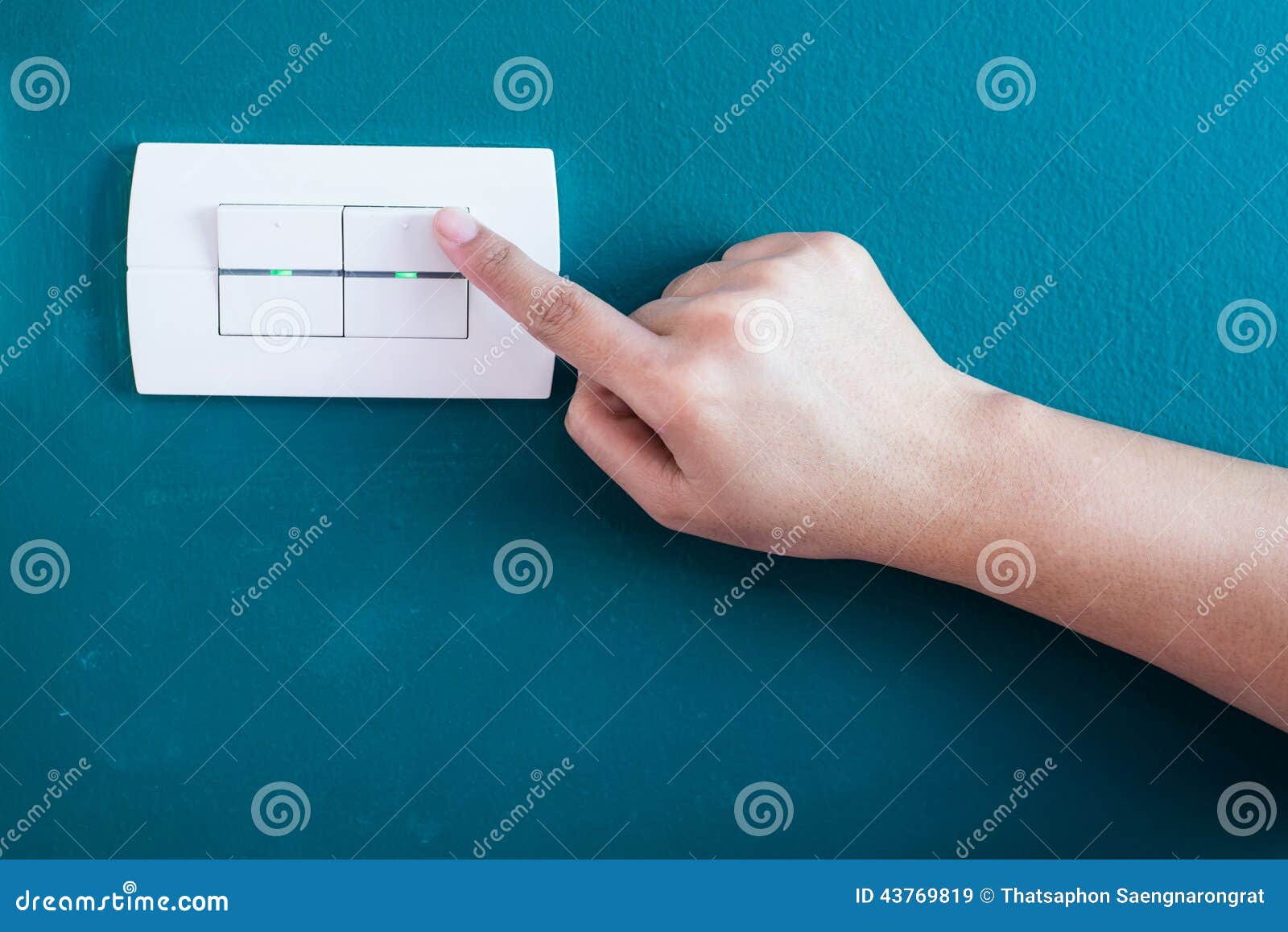 Woman Hand Turning Operating a Wall Switch Stock Image - Image of ...