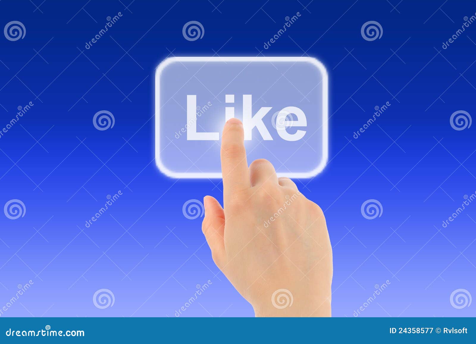 Woman Hand Uses Like Button Stock Image - Image of graphic, hand: 24358577
