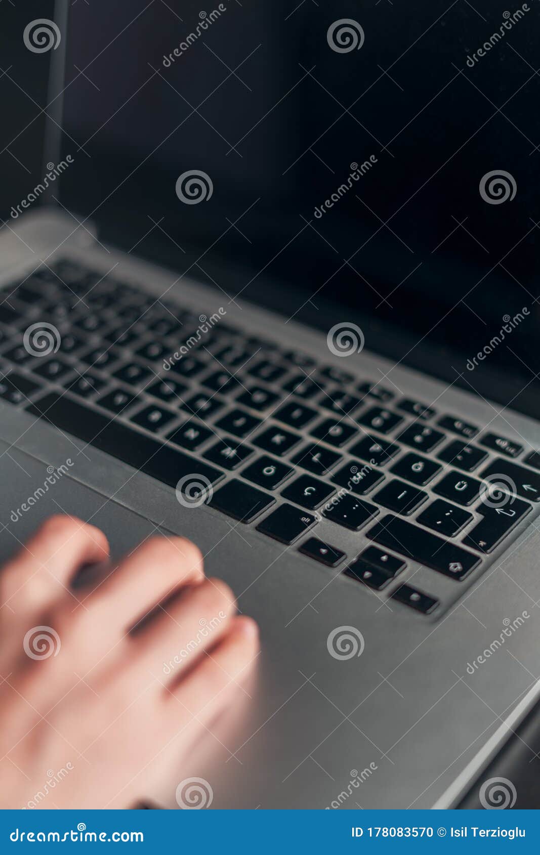 Woman Hand Using and Touching Laptop Touchpad Stock Photo - Image of ...