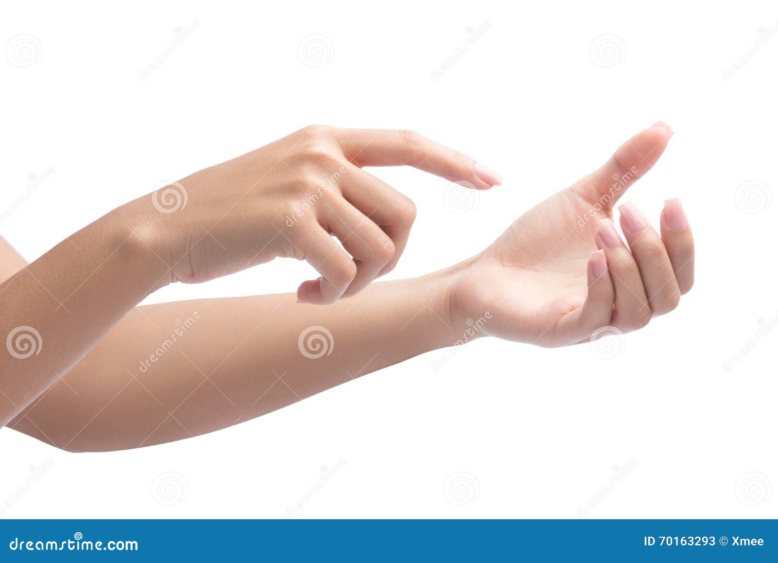 Woman Hand Using a Visual Touchscreen Cell Phone Stock Image - Image of ...