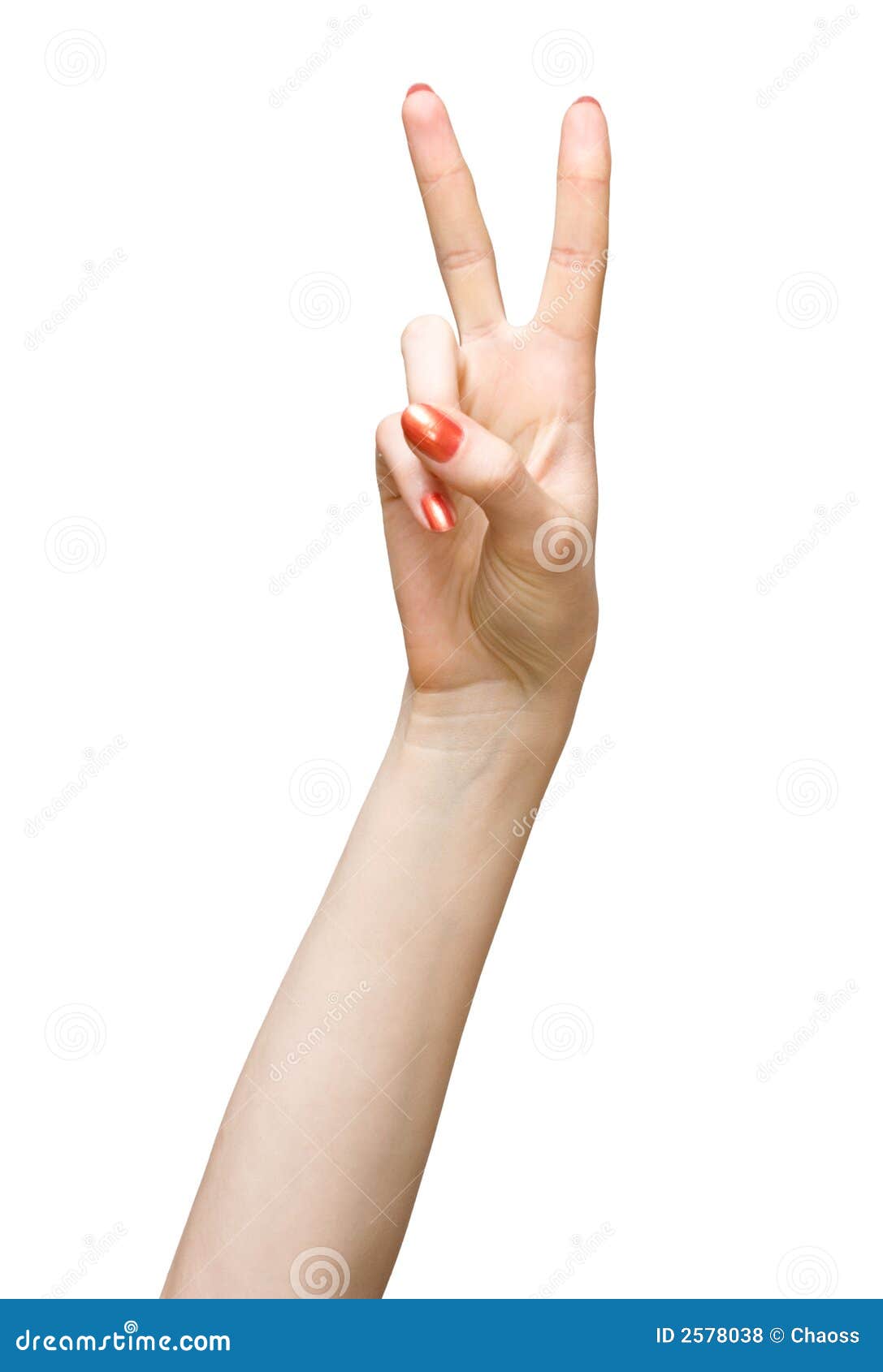 Woman hand victory sign stock photo. Image of second, shape - 2578038