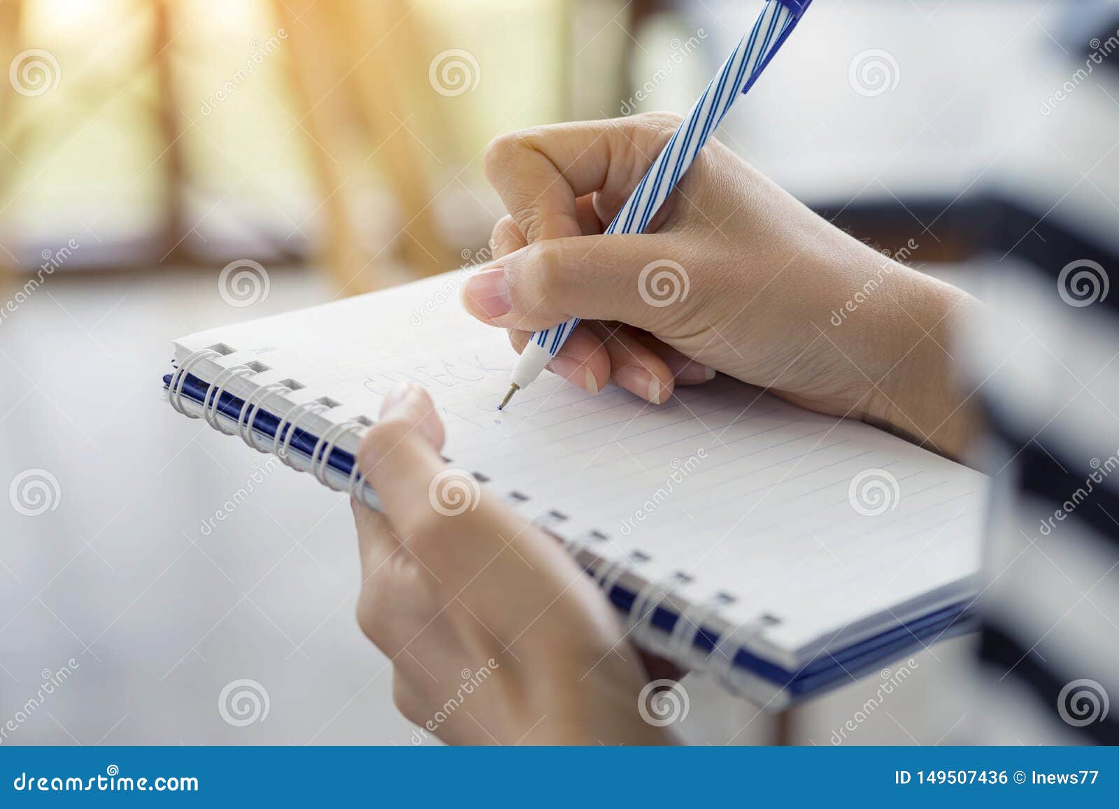 Woman Hand Writing Check List on Notebook, Planning Concept Stock Photo ...
