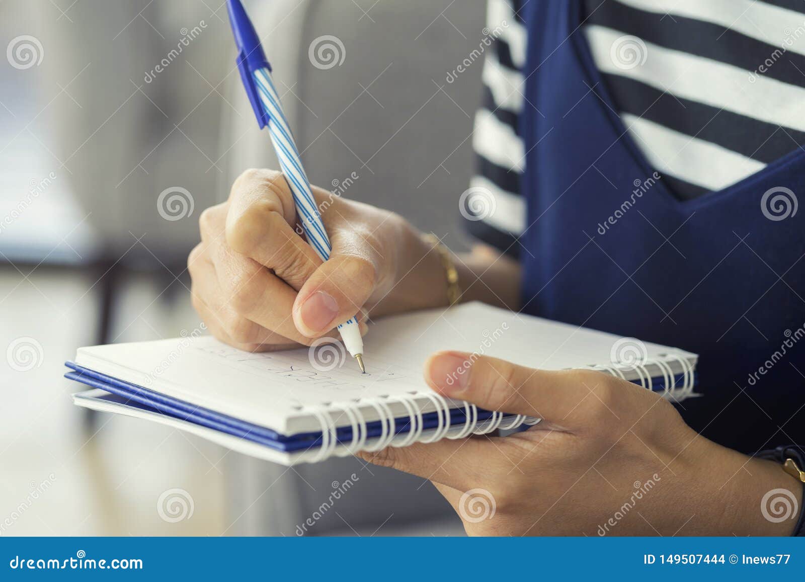 Woman Hand Writing Check List on Notebook, Planning Concept Stock Photo ...
