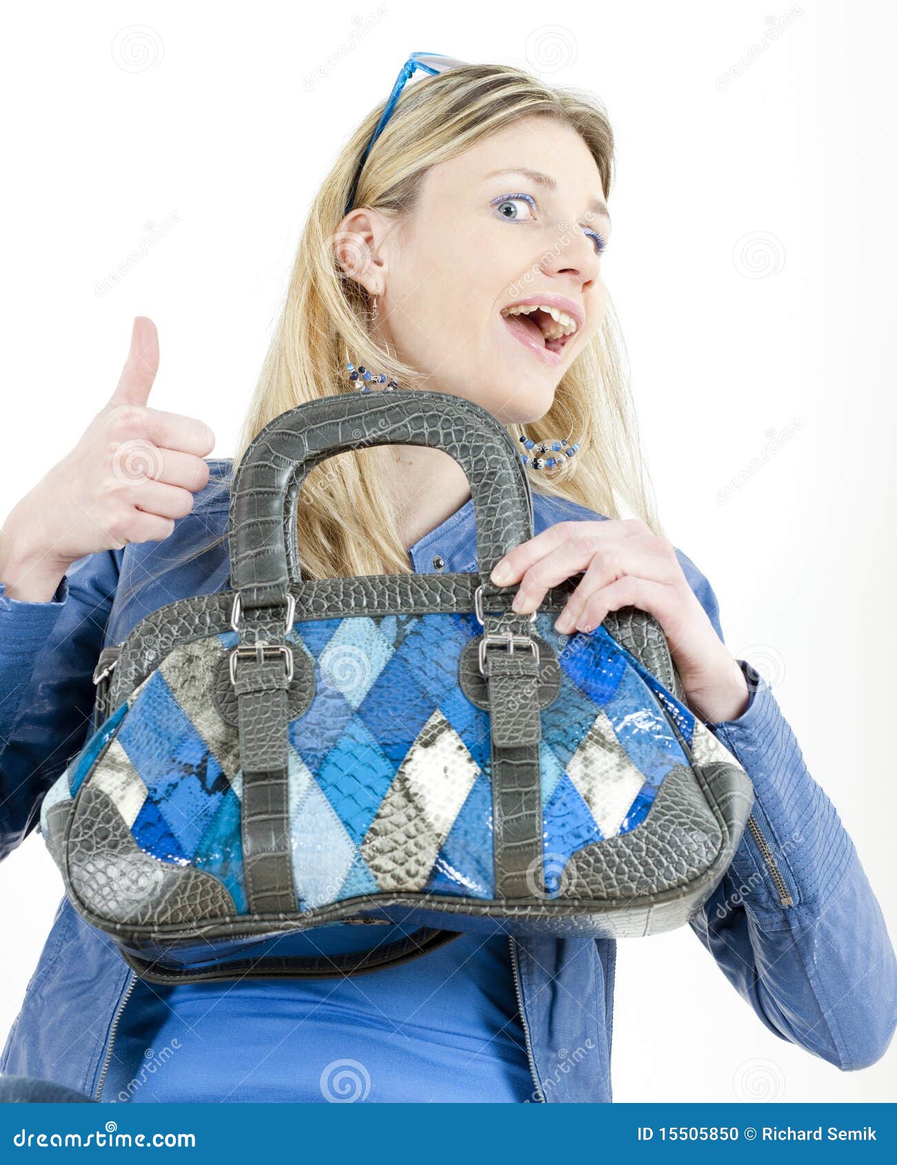 Woman with handbag stock photo. Image of adult, hair - 15505850