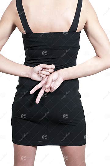 Woman with Hands Behind Back Stock Photo - Image of backside, gesturing ...