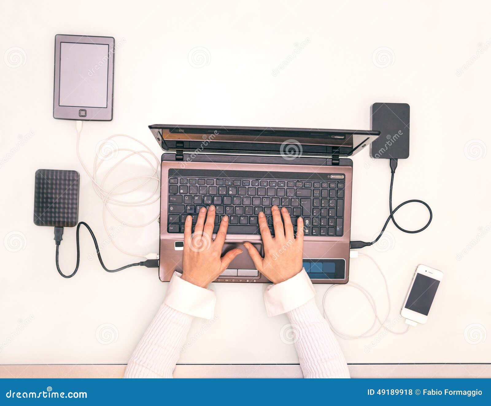 Woman Hands on Computer Laptop Stock Photo - Image of correspondence ...