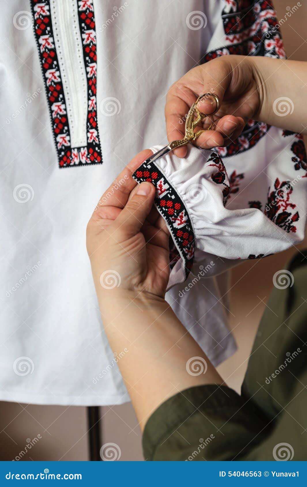 Woman Hands Cut Excess Thread Stock Image - Image of thread, fashioned ...