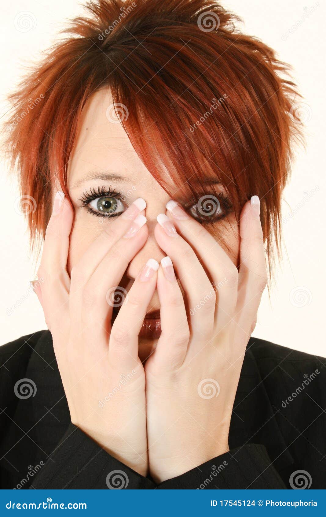 Woman with Hands on Face stock photo. Image of hands - 17545124