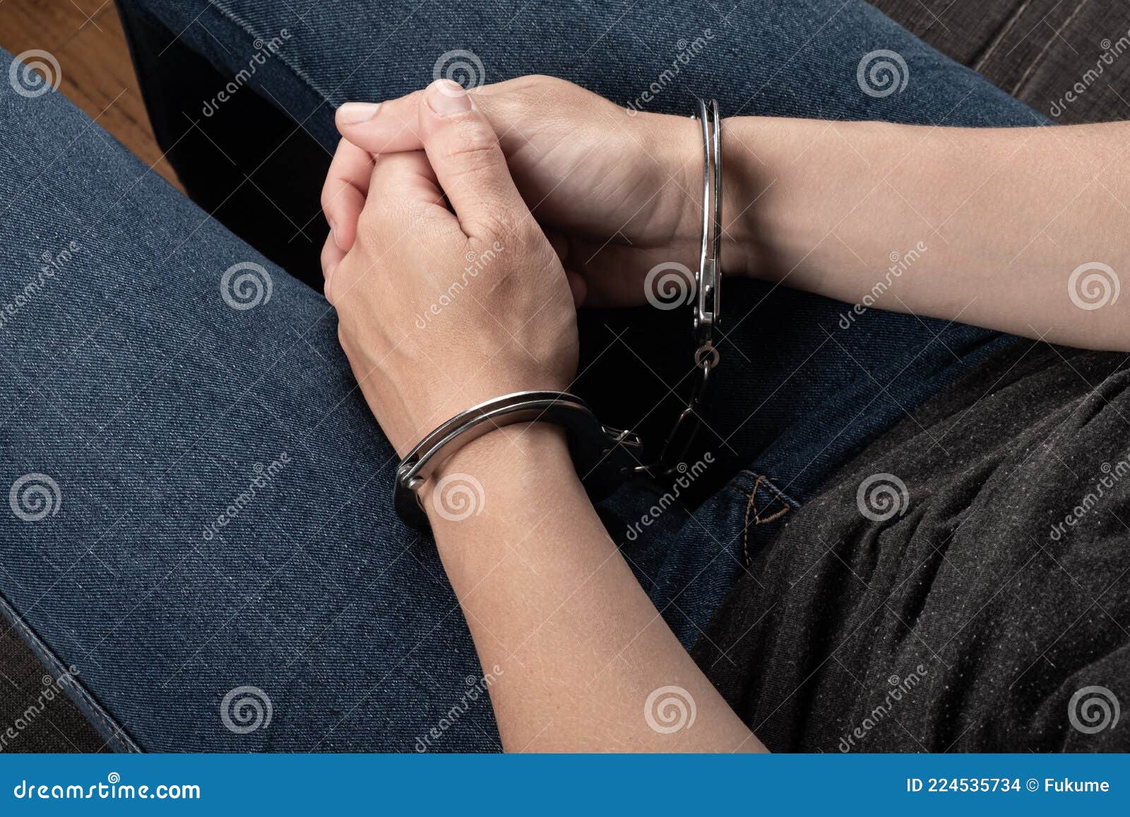 Woman Hands in Handcuffs , Detention in a Crime Stock Photo - Image of ...