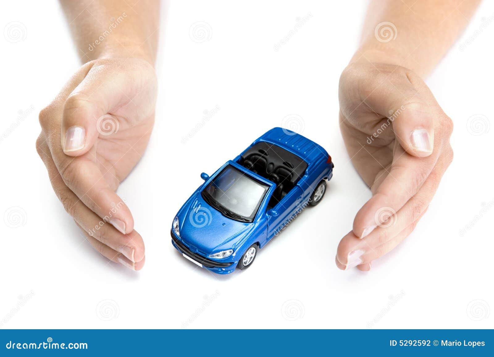 Woman Hands Holding Blue Car Isolated on White Stock Photo - Image of ...