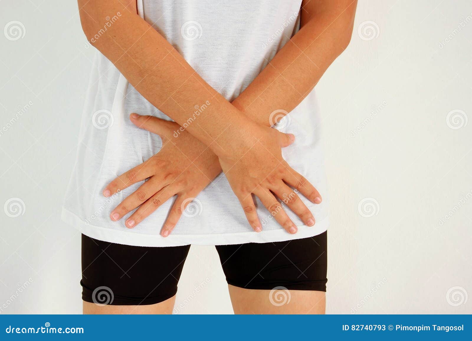 Woman with Hands Holding Her Crotch Stock Image - Image of urgent ...