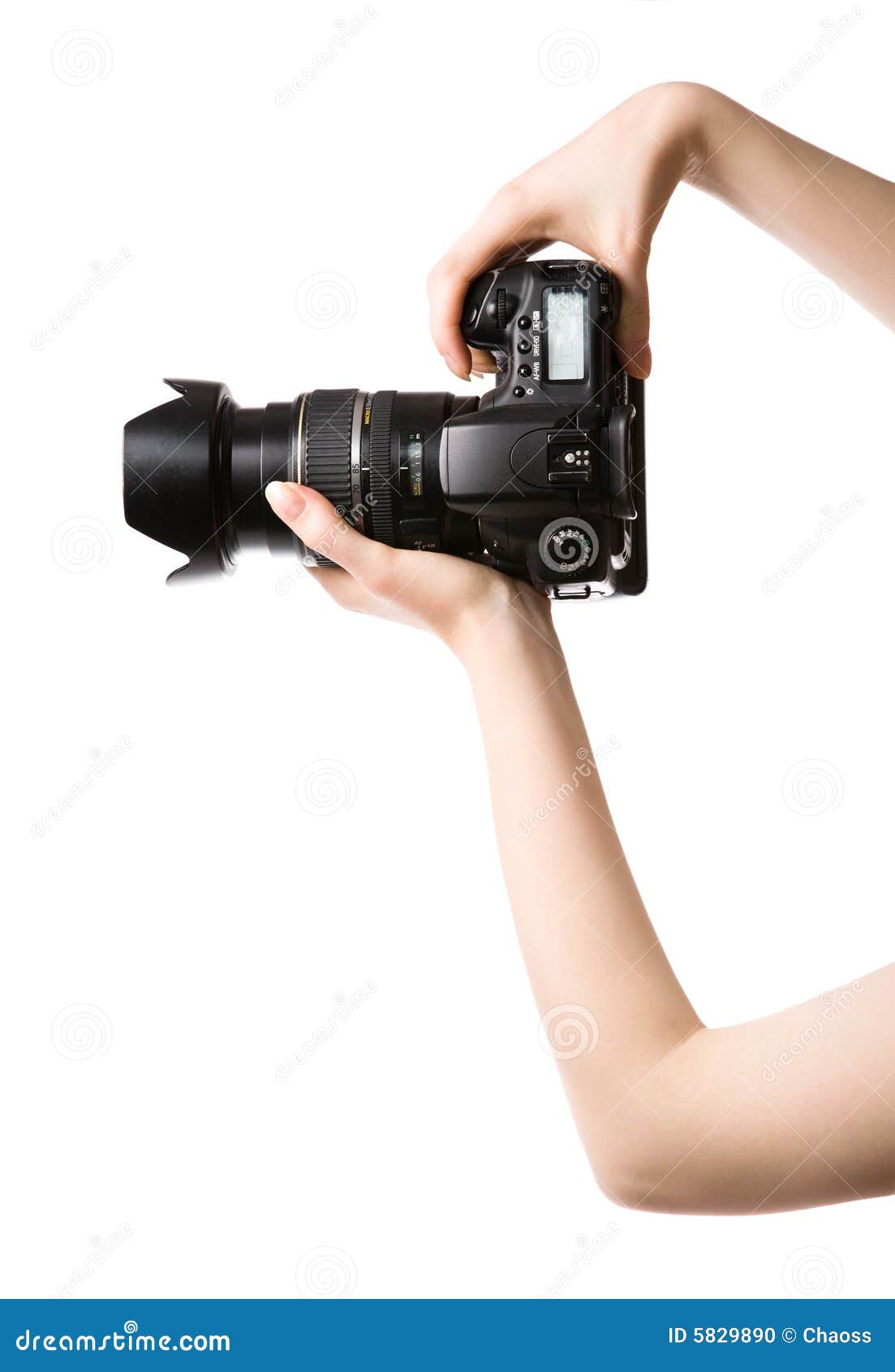 Woman Hands Holding Professional Photo Camera Stock Photo - Image of ...