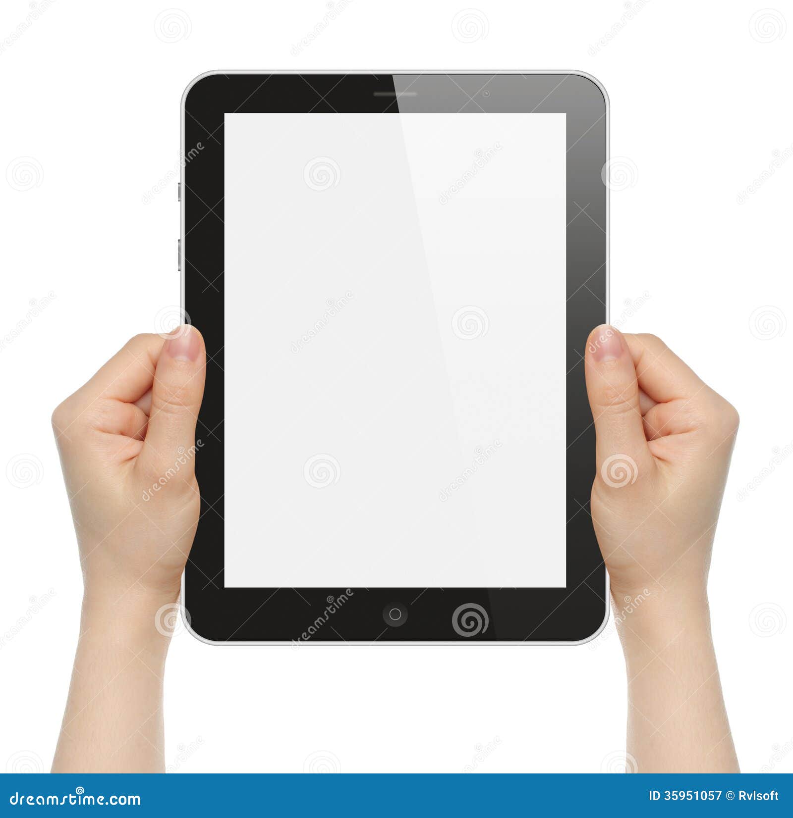Woman Hands Holding Tablet PC Stock Image - Image of holding ...