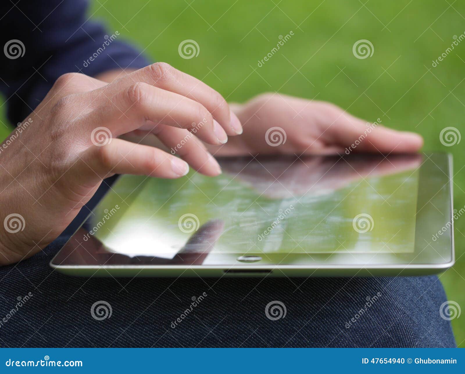 Woman hands ipad stock photo. Image of people, isolated - 47654940