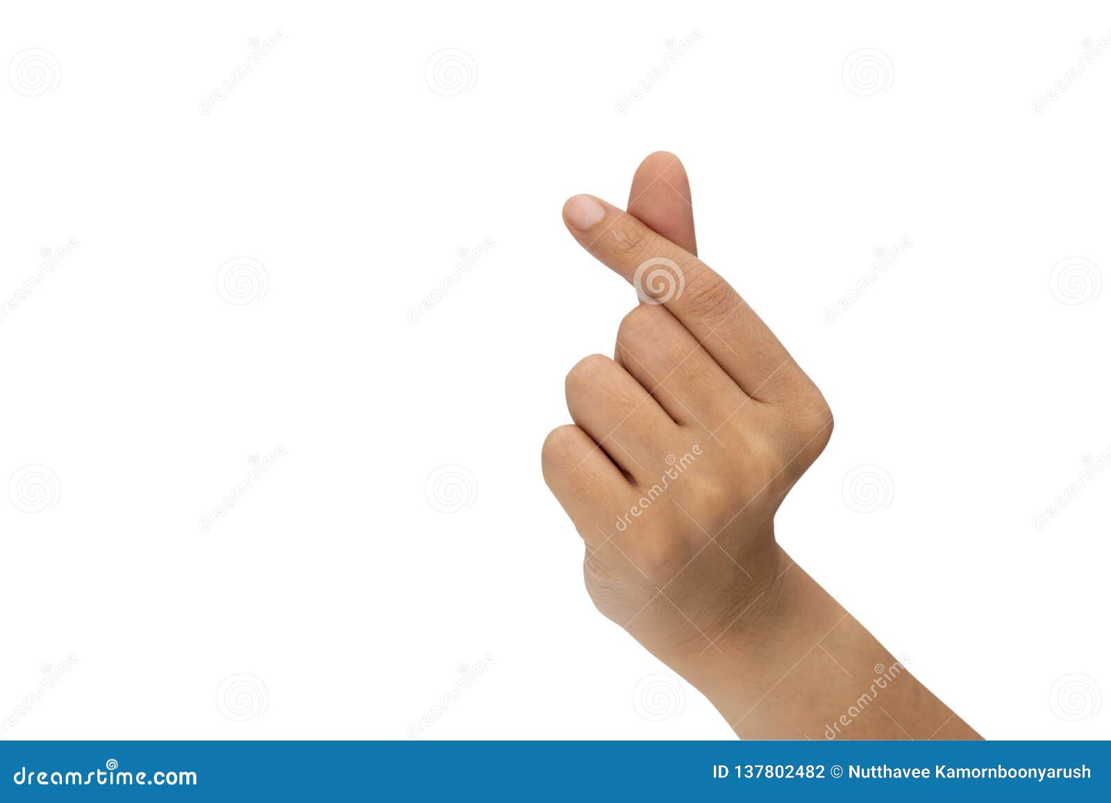 Woman Hands Making Mini Heart Isolated on White Stock Photo - Image of ...