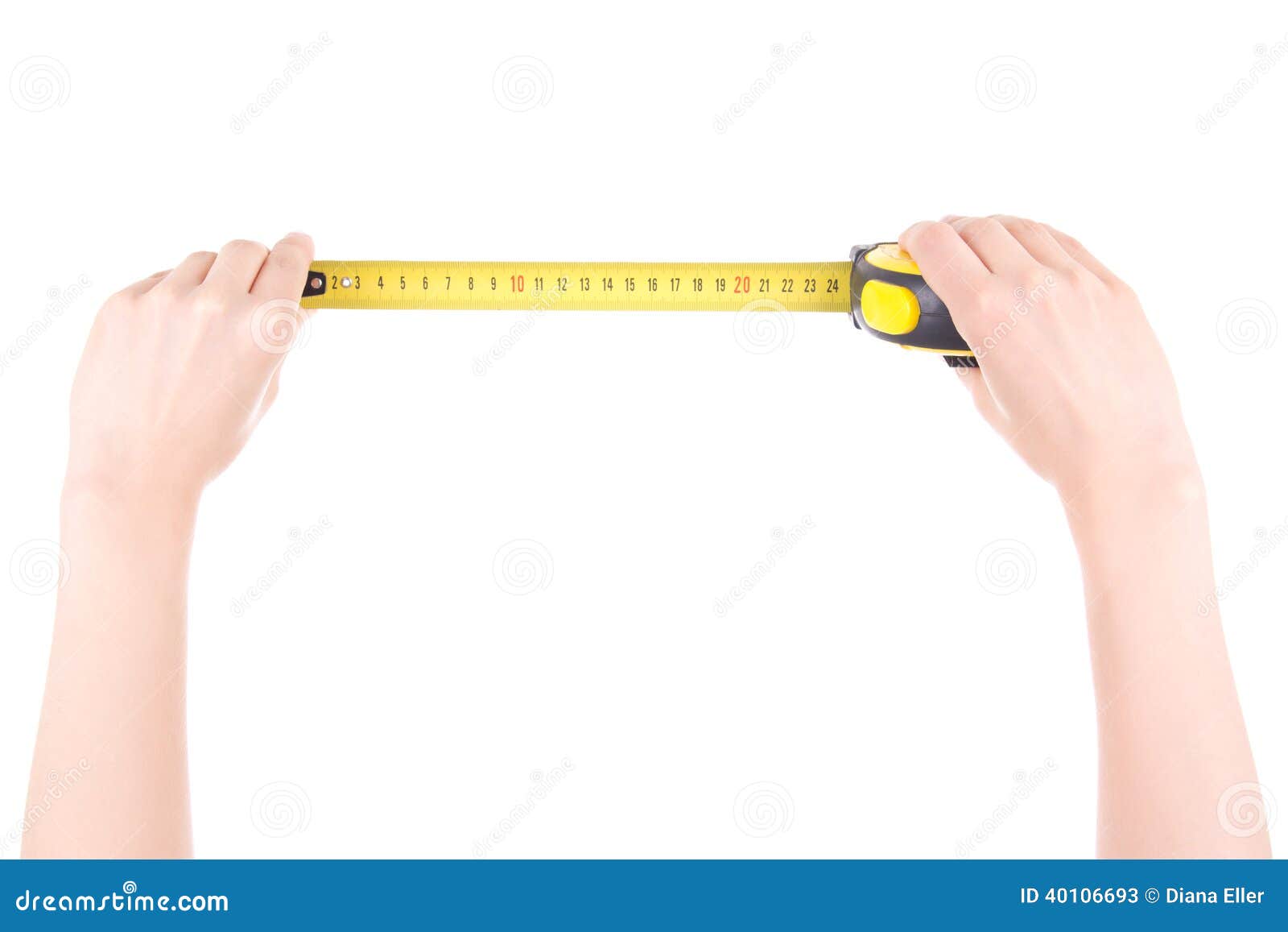 Woman Hands with Measuring Tape Isolated on White Stock Image - Image ...