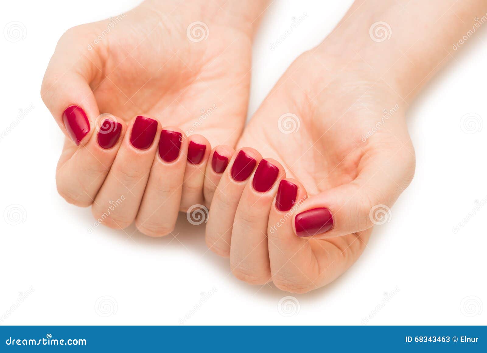 The Woman Hands with Red Nail Isolated on White Stock Image - Image of ...